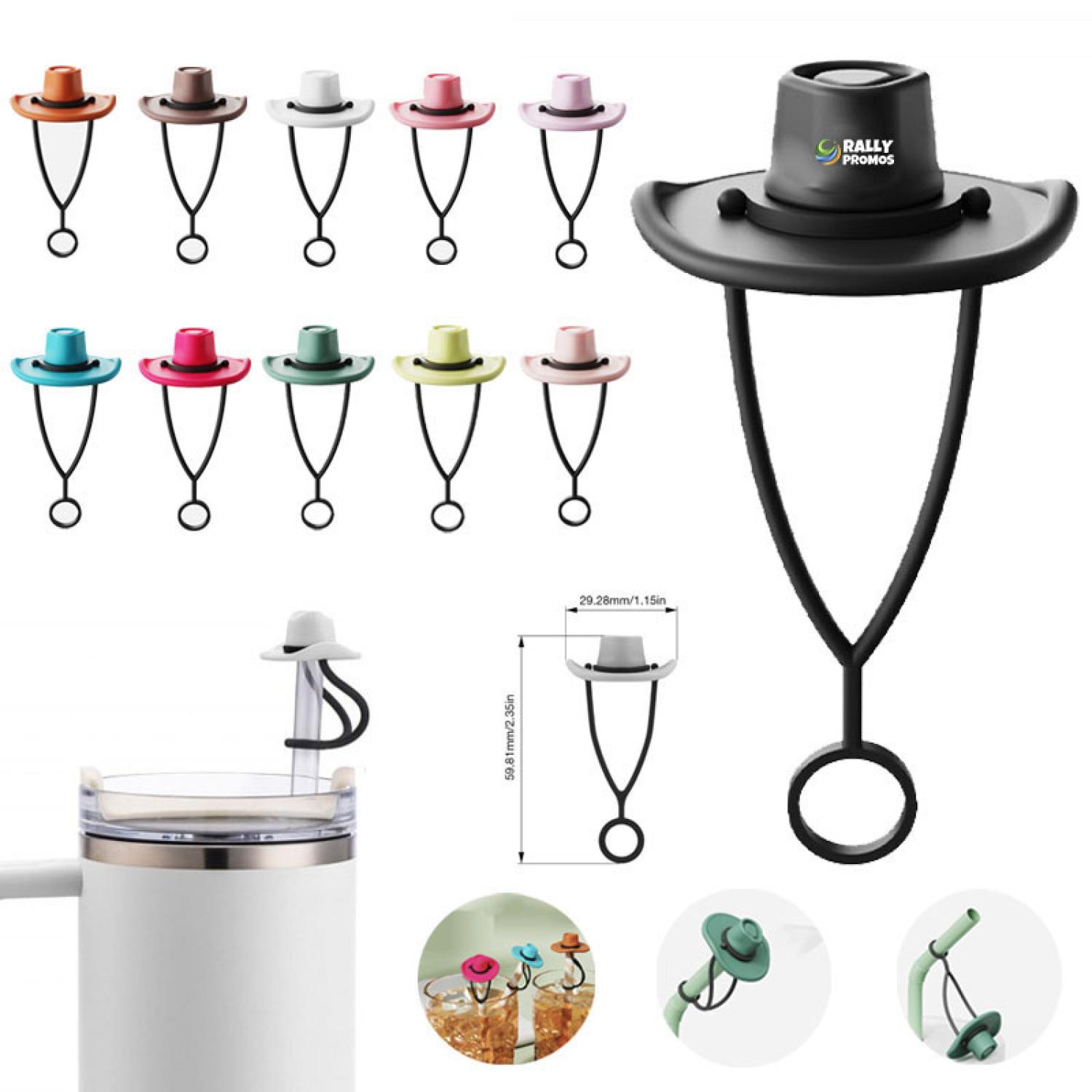 Silicone Cowboy Hat Pattern Straw Cover Topper – Branded Straw Covers